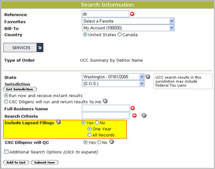 CSC Includes Termination Filings with Active UCC Search Results, with ...
